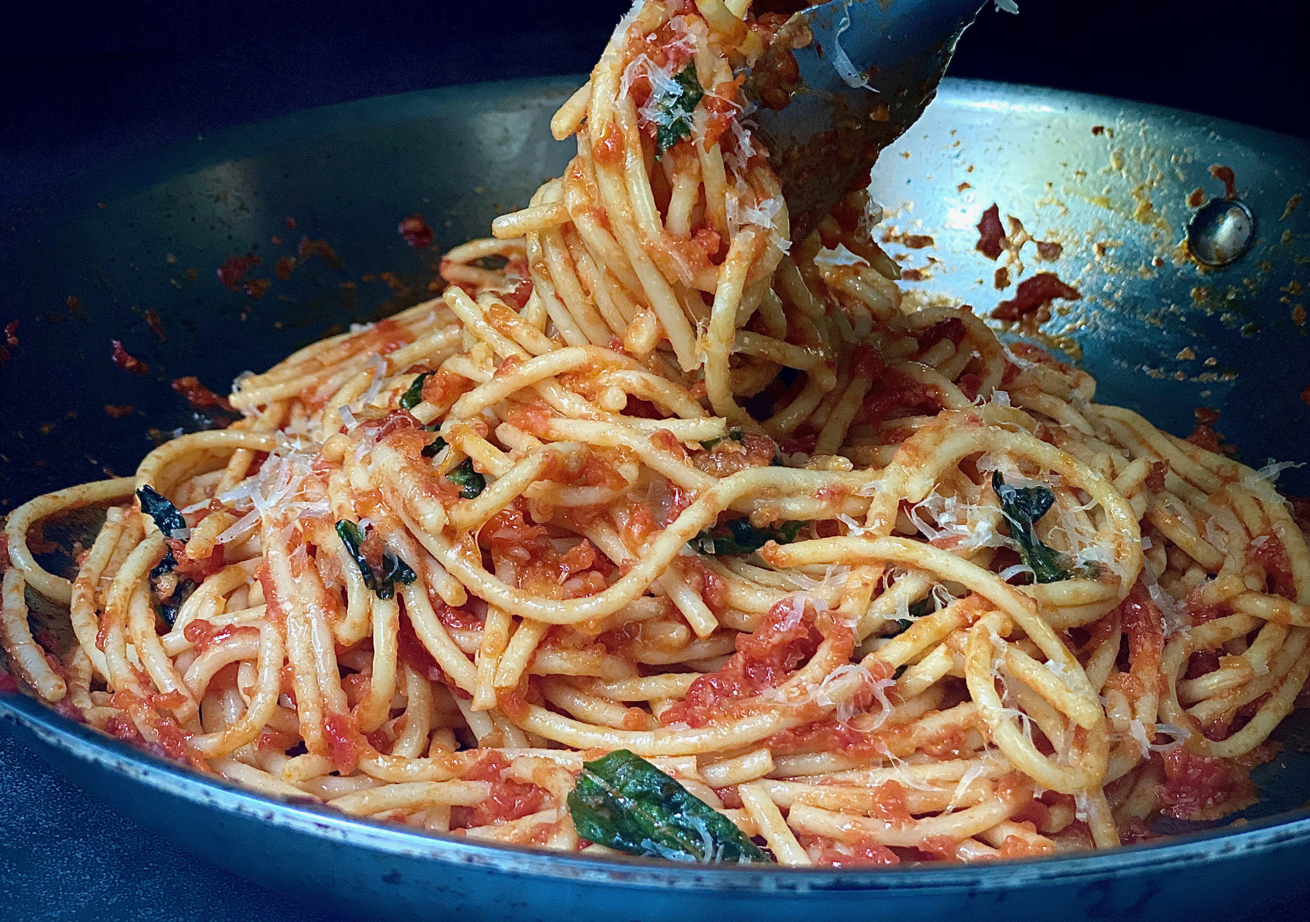 Weeknight Spaghetti with Garlic & Herb Oil Recipe - Alton Brown