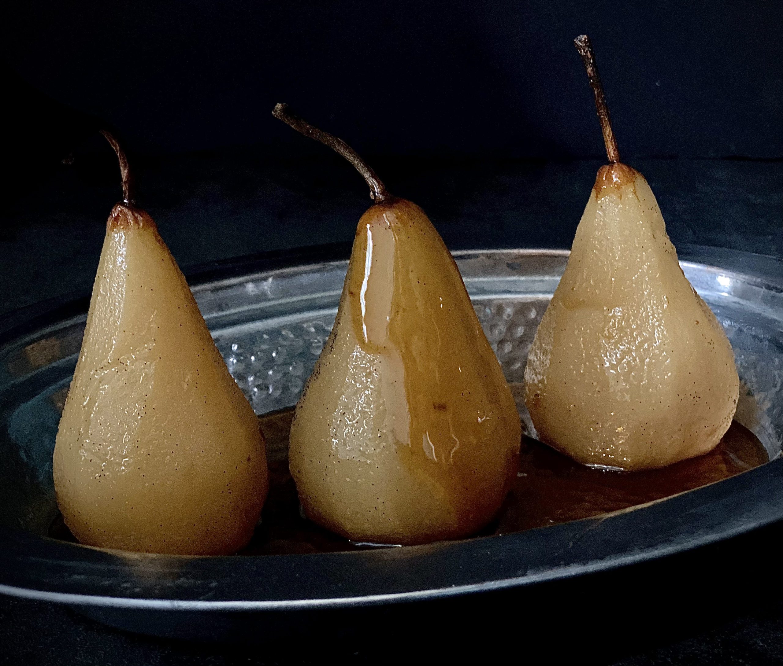 Vanilla Poached Pears Recipe | Vanilla | Alton Brown