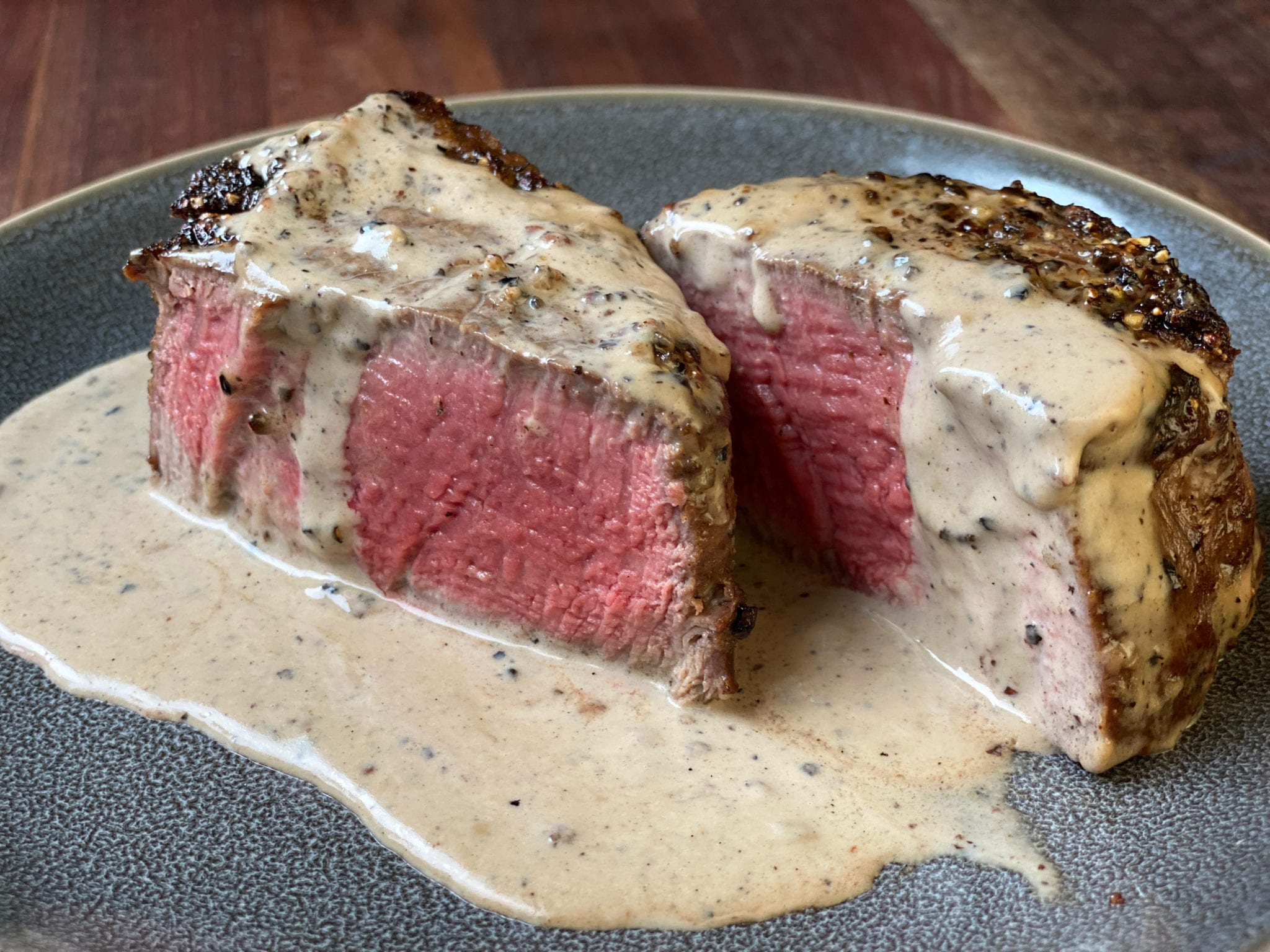 Steak au Poivre with Cognac Cream Sauce Recipe | Alton Brown