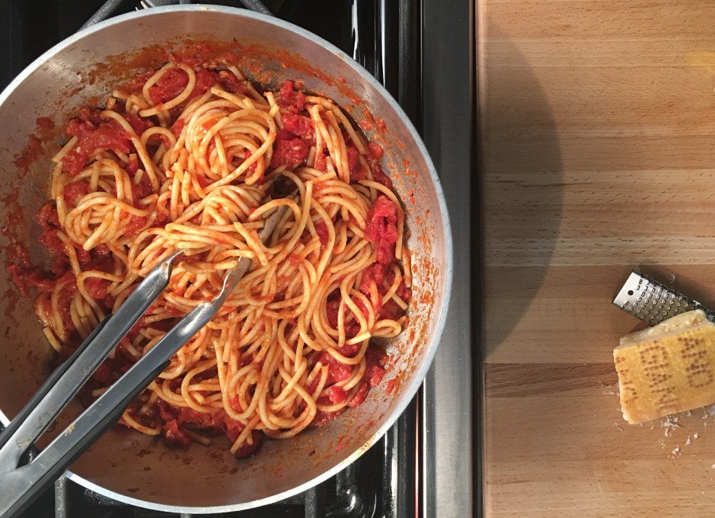 Weeknight Spaghetti with Garlic & Herb Oil Recipe - Alton Brown